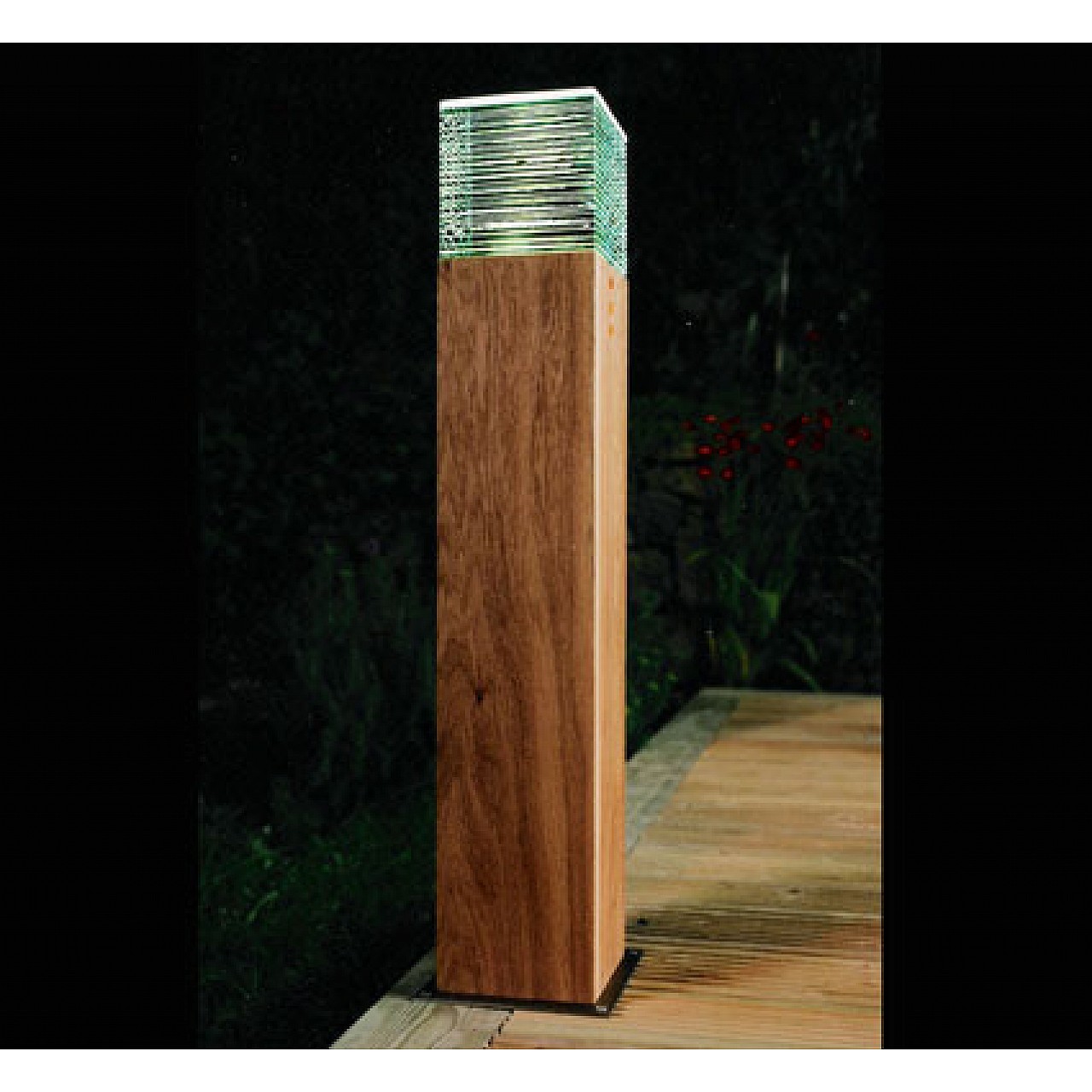 Hand Made Outdoor Glass Layer Lights : Wooden Bollard With ...