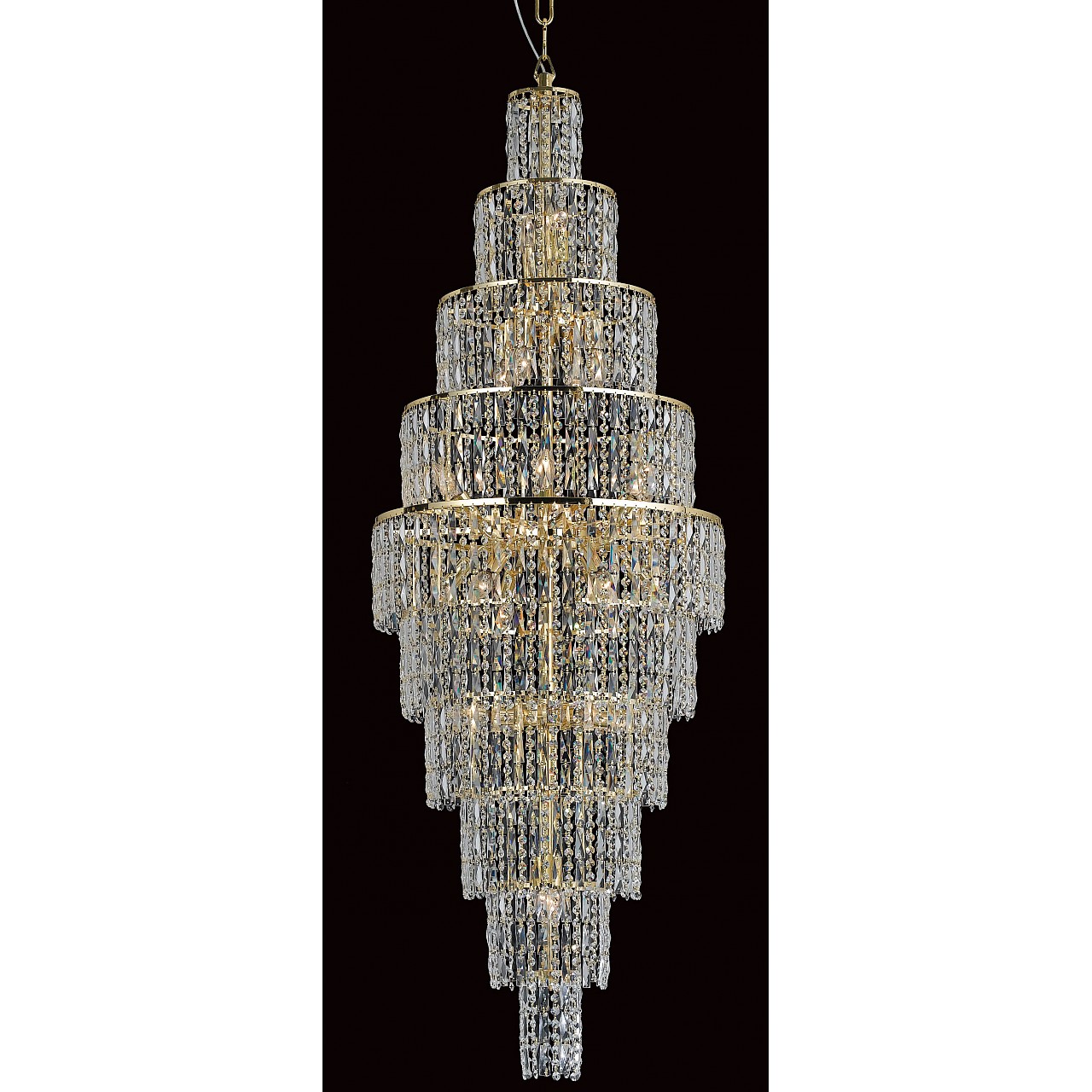 Glass Icicle Range 24 Light Pendant in Gold | Weybridge ...